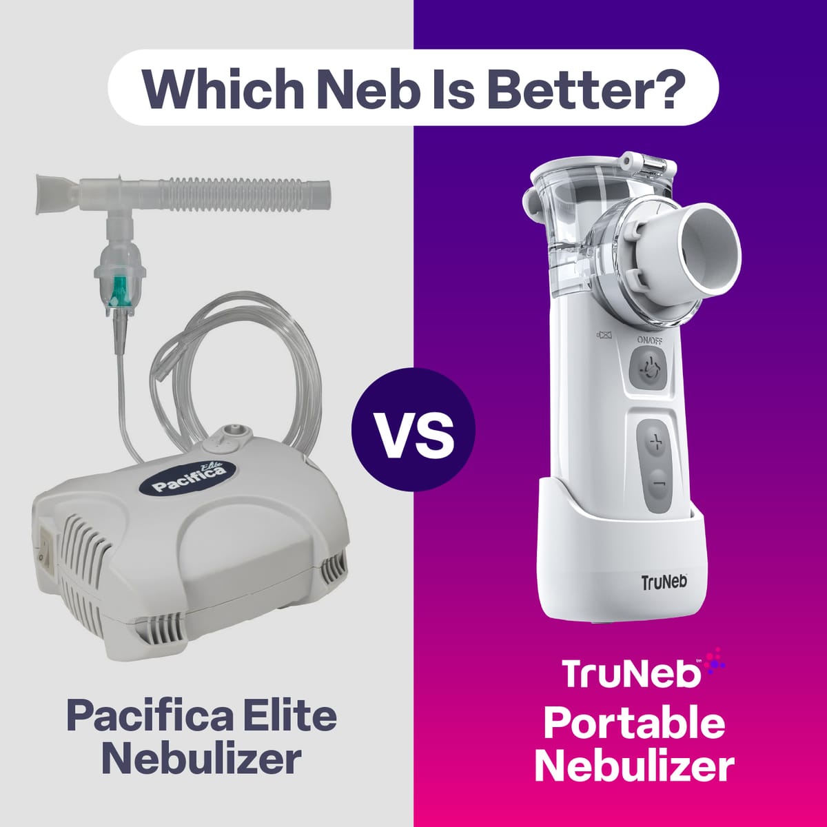 Pacifica Elite Nebulizer vs. TruNeb™ Portable Nebulizer